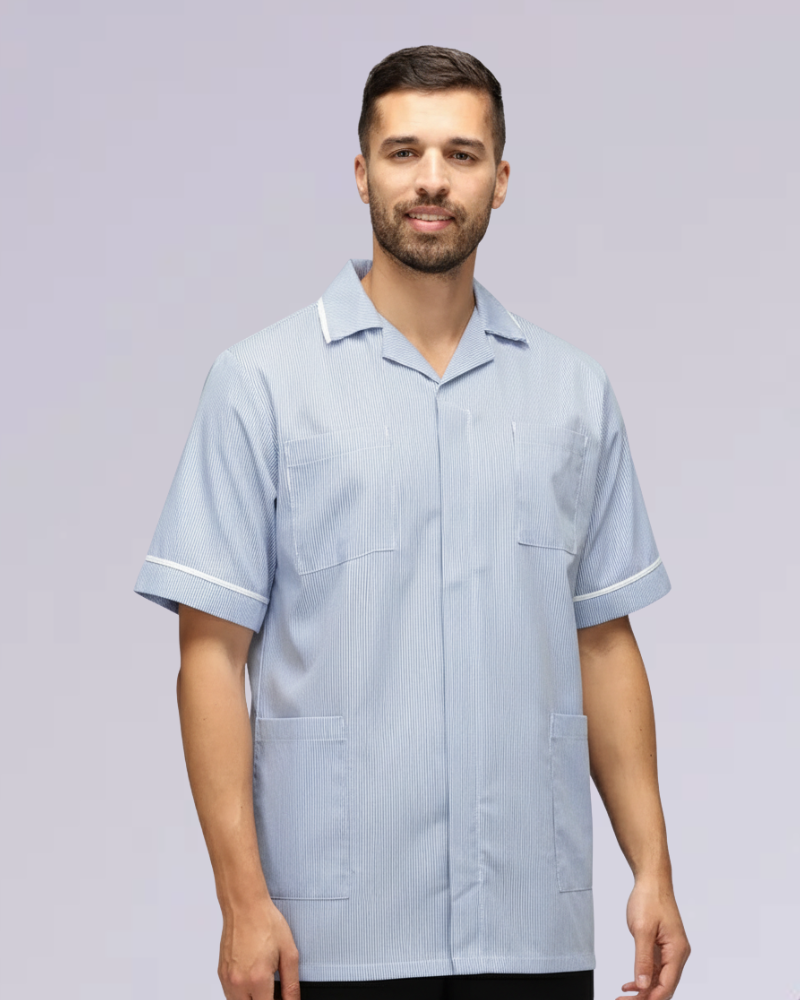 Male Tunic - Blue/White Stripe – Harveys Workwear